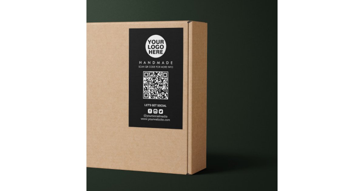 Packaging Logo QR Code Shipping Box Seal Label | Zazzle