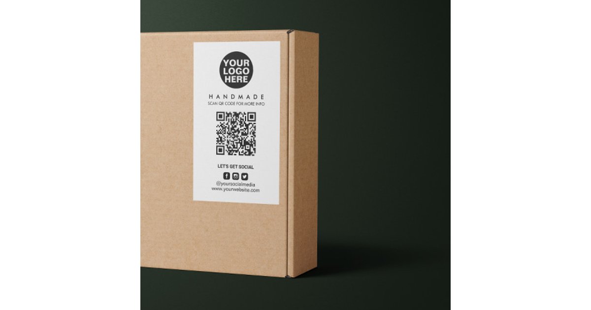 Packaging Logo QR Code Shipping Box Seal Label | Zazzle
