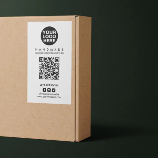 Packaging Logo QR Code Shipping Box Seal Label | Zazzle