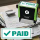 Paid green check mark tick business office invoice self-inking stamp ...