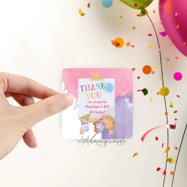 Paint Splatter Party Thank You Stickers | Zazzle