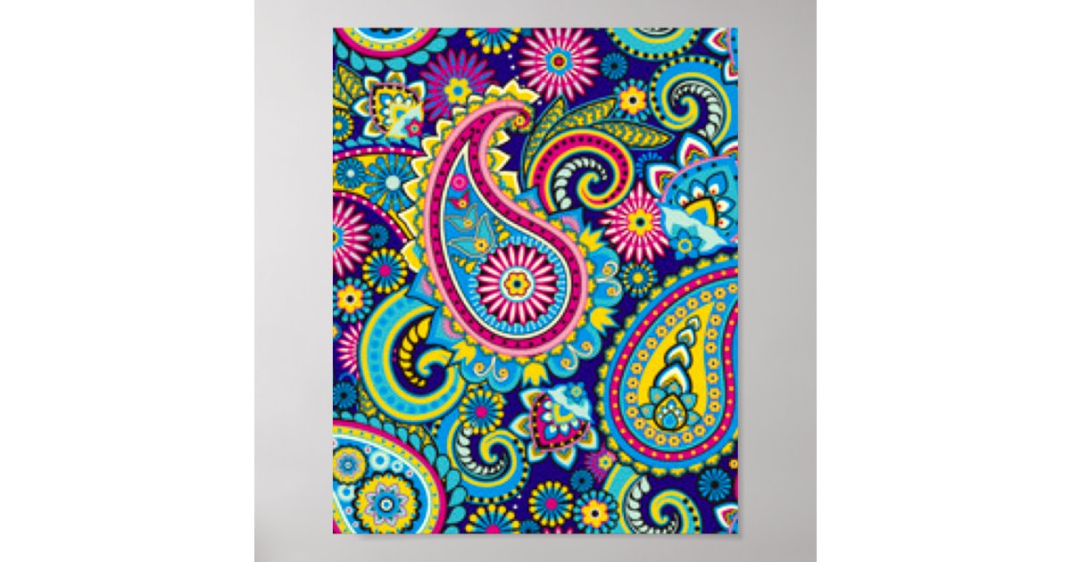 Paisley Pattern Print Poster | Zazzle