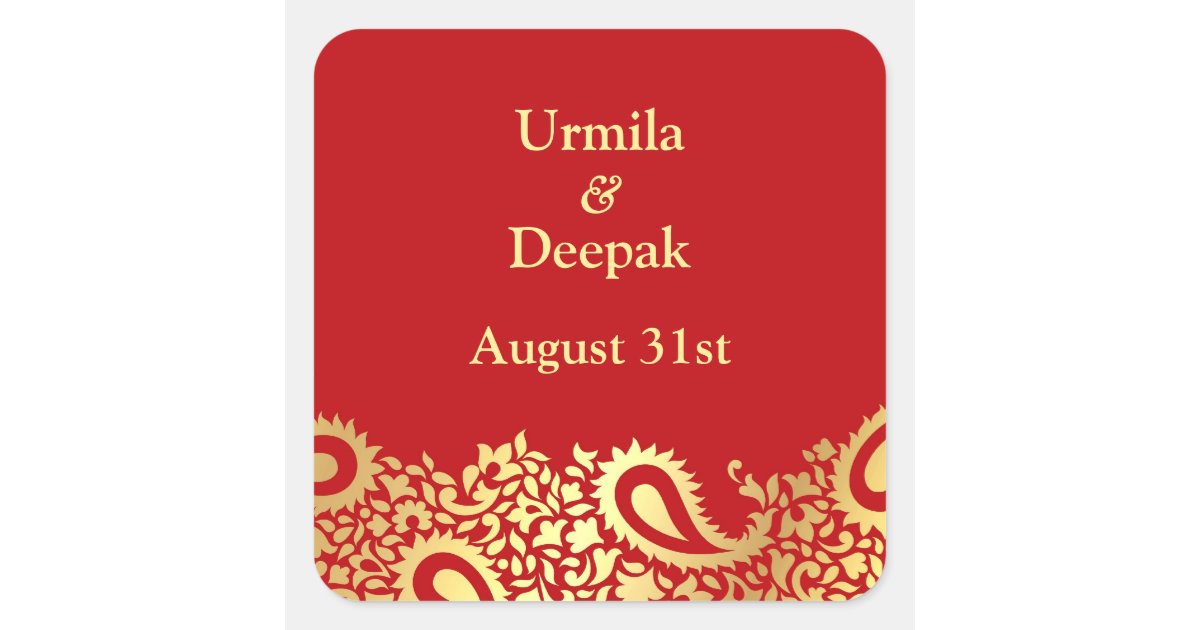 Paisleys Elegant Indian Wedding Sticker | Zazzle