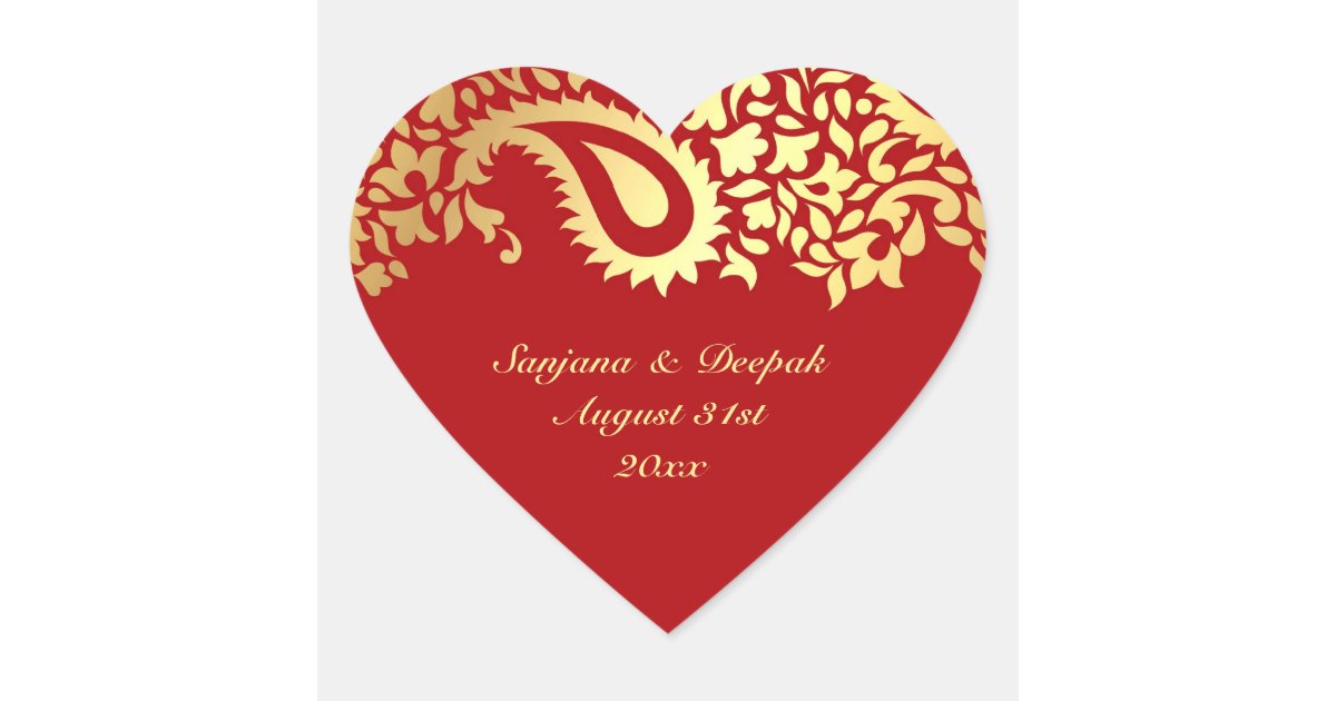 Paisleys Elegant Indian Wedding Sticker | Zazzle