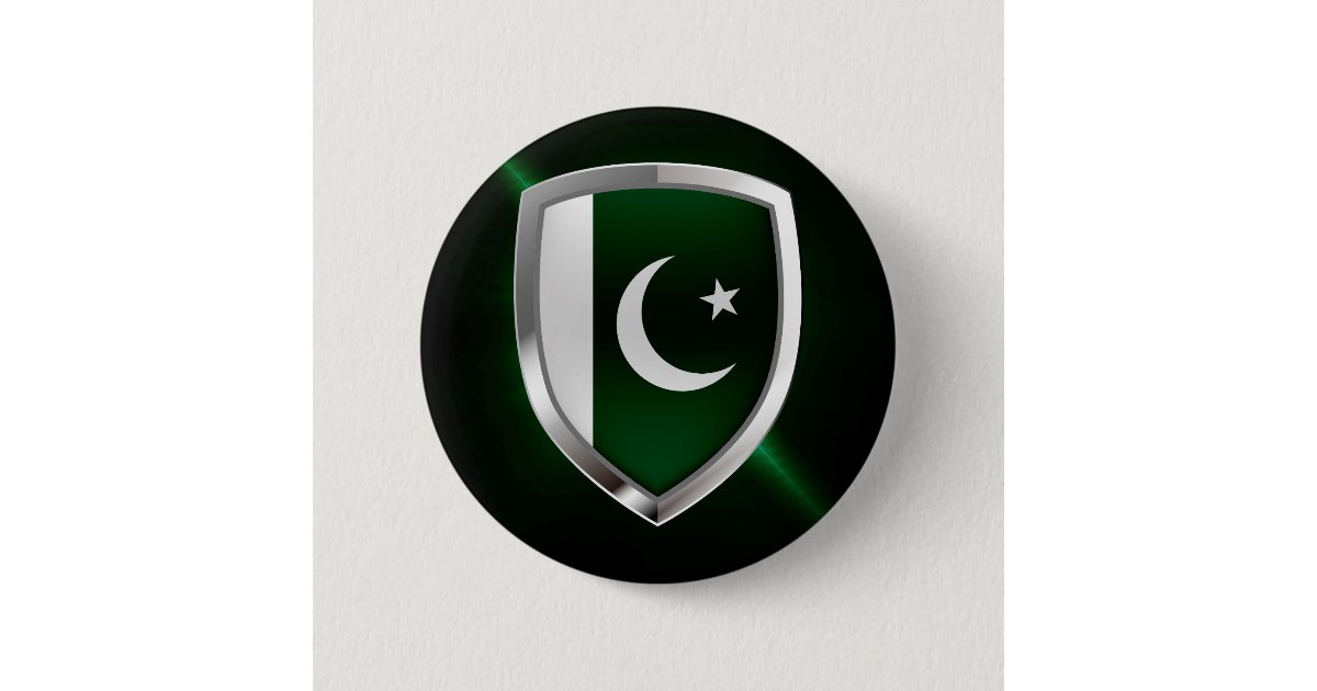 Pakistan Metallic Emblem 6 Cm Round Badge | Zazzle