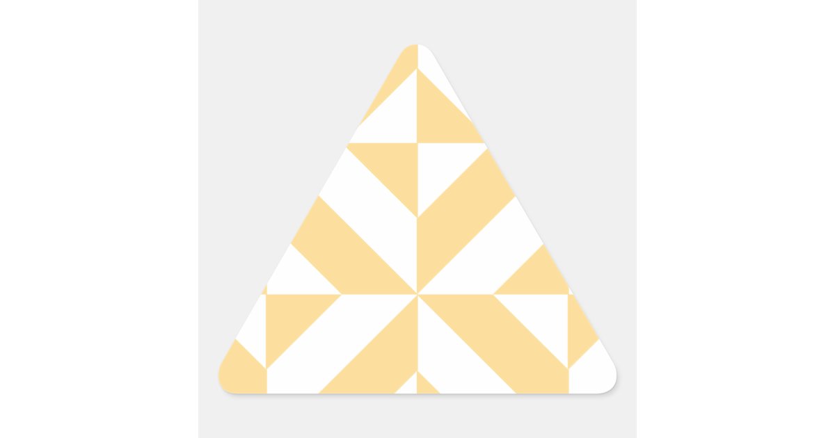 Pale Melon Geometric Deco Cube Pattern Triangle Sticker | Zazzle