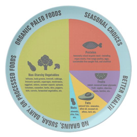 Paleo Diet Healthy Eating Portion Control Plate | Zazzle.co.uk