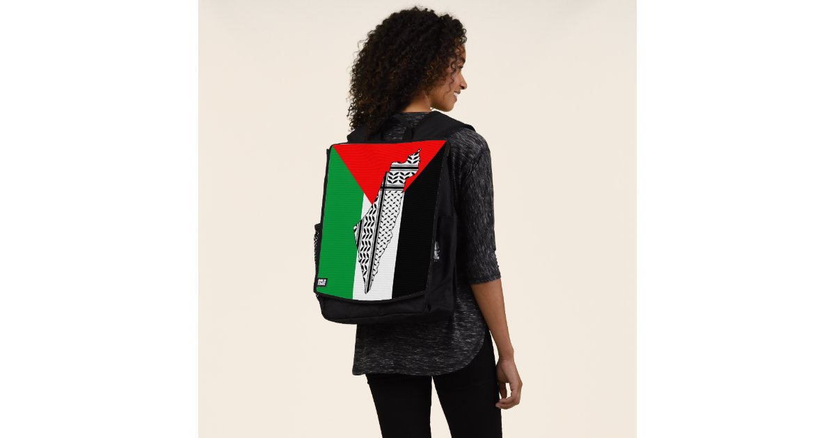 Palestine Flag and Map with Keffiyeg Pattern Backpack | Zazzle