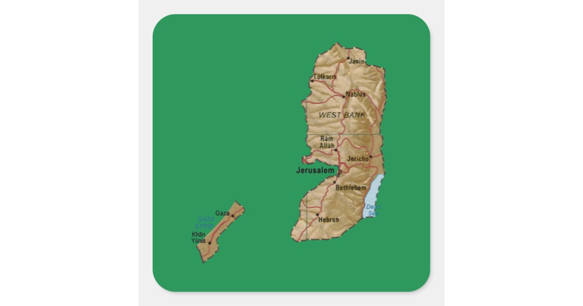 Palestine Map Sticker | Zazzle