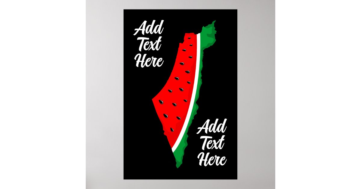 Palestine Map Watermelon Symbol of freedom Poster | Zazzle