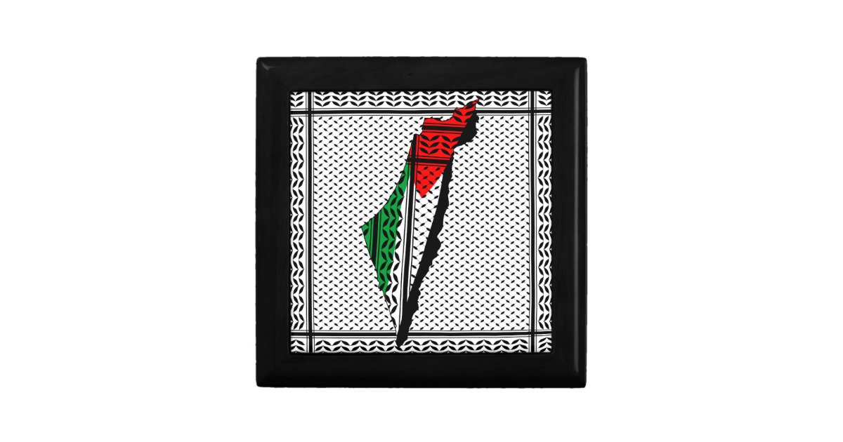 Palestine Map whith Flag and Keffiyeh Pattern Gift Box | Zazzle