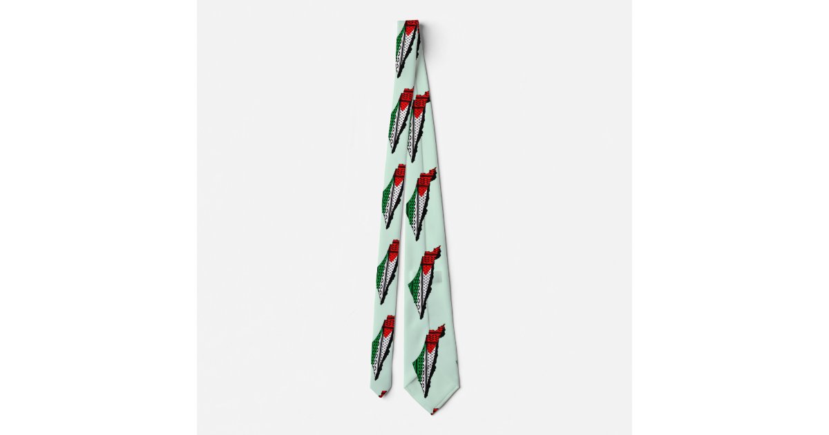 Palestine Map whith Flag and Keffiyeh Pattern Tie | Zazzle
