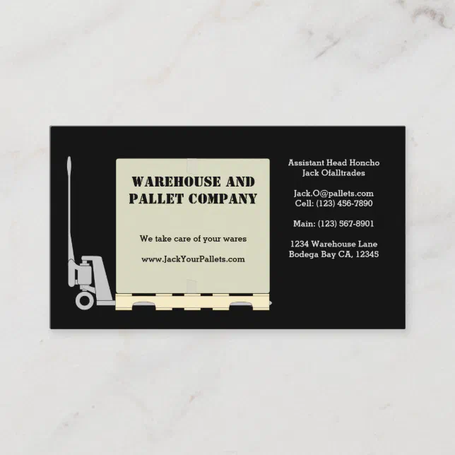 Pallet Jack Business Card | Zazzle