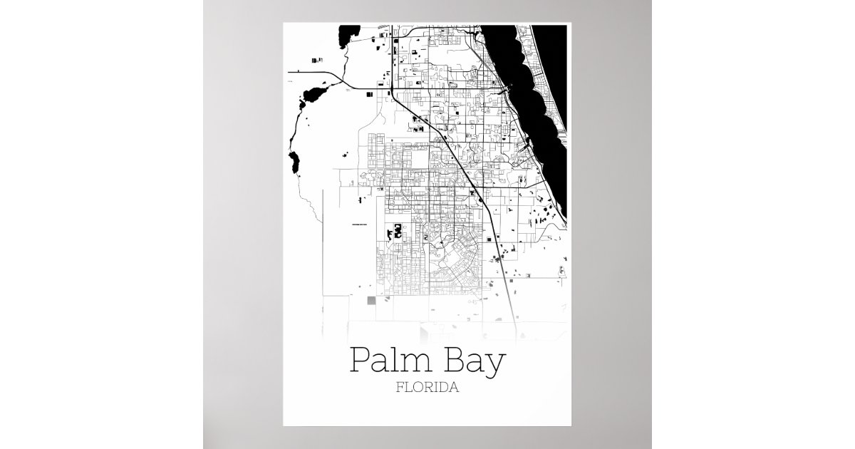 Palm Bay Map - Florida - City Map Poster | Zazzle