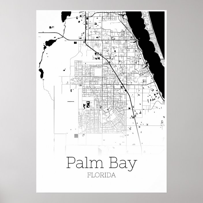 Palm Bay Map - Florida - City Map Poster | Zazzle.co.uk