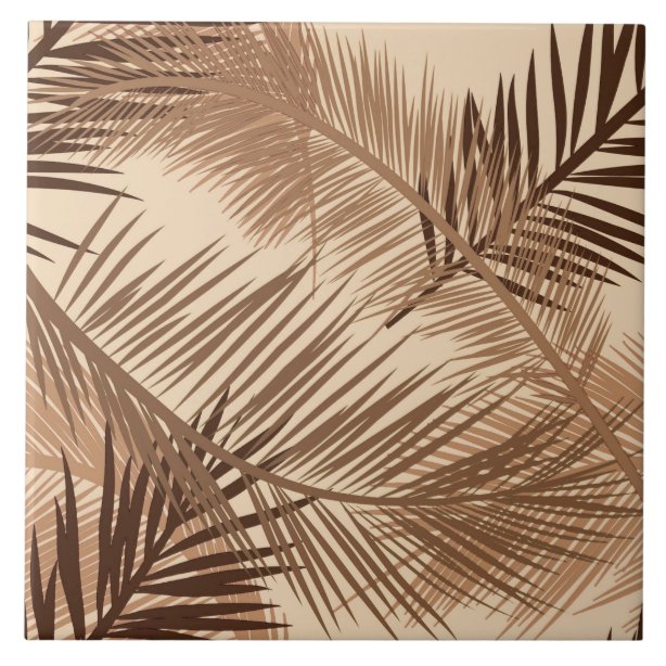 Palm Leaf Decorative Ceramic Tiles | Zazzle.co.uk