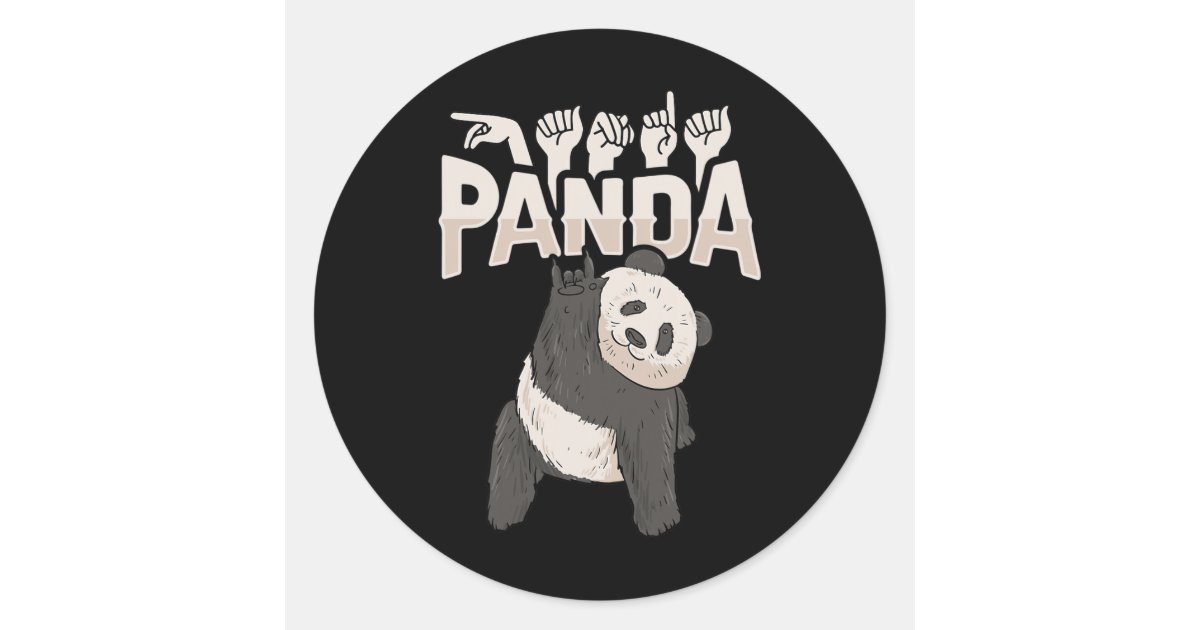 Panda Asl Hand Gesture Deaf Hearing Loss Awareness Classic Round ...