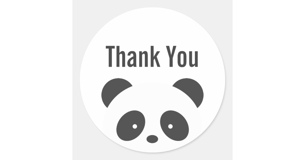 Panda thank you stickers | Zazzle