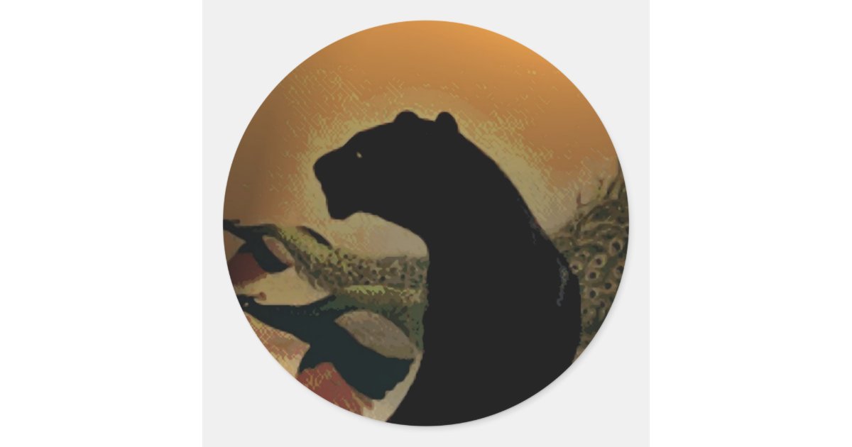 Panther Sunset Sticker | Zazzle