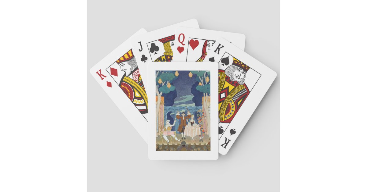 Pantomime Stage, illustration for 'Fetes Galantes' Playing Cards | Zazzle