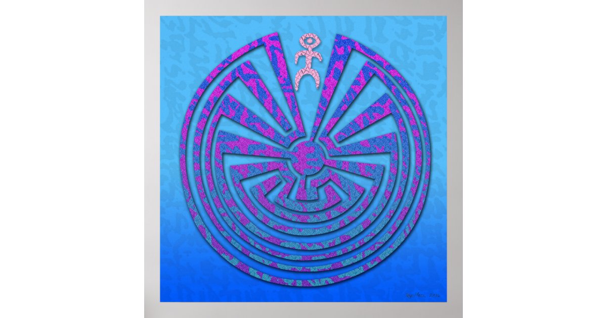 Papago Maze Blue and Purple Poster | Zazzle