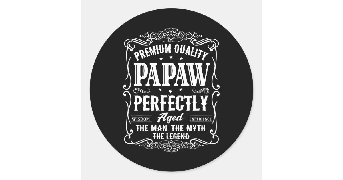 Papaw Fathers Day Grandpa Gift For Men Classic Round Sticker | Zazzle