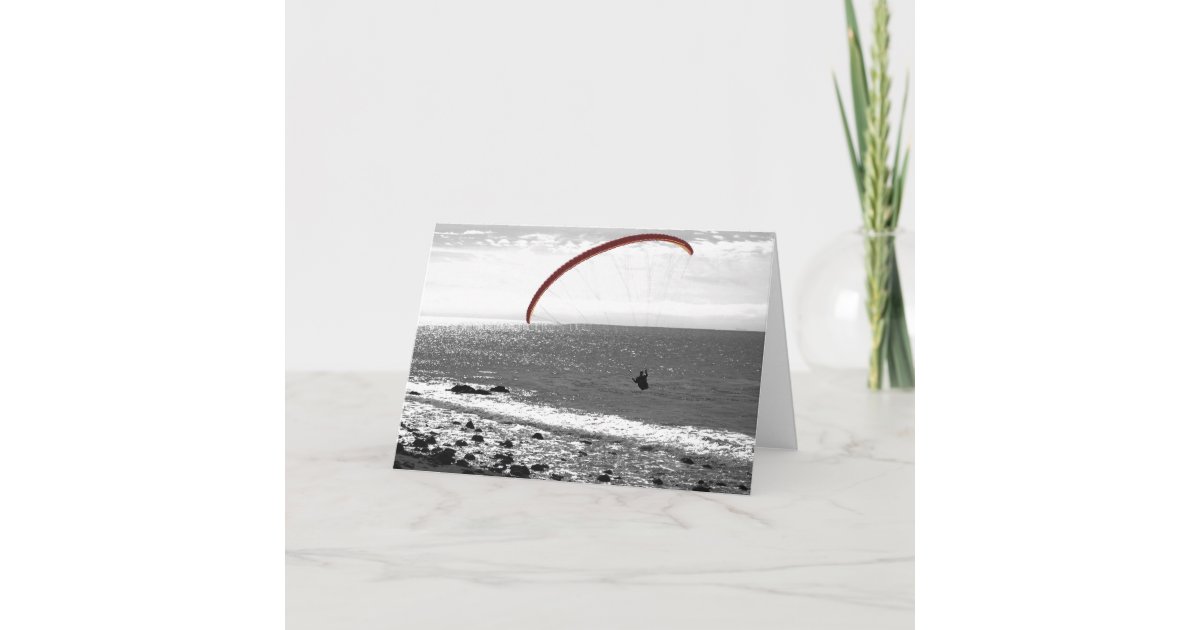 Paragliding By The Ocean - Customizable Card | Zazzle