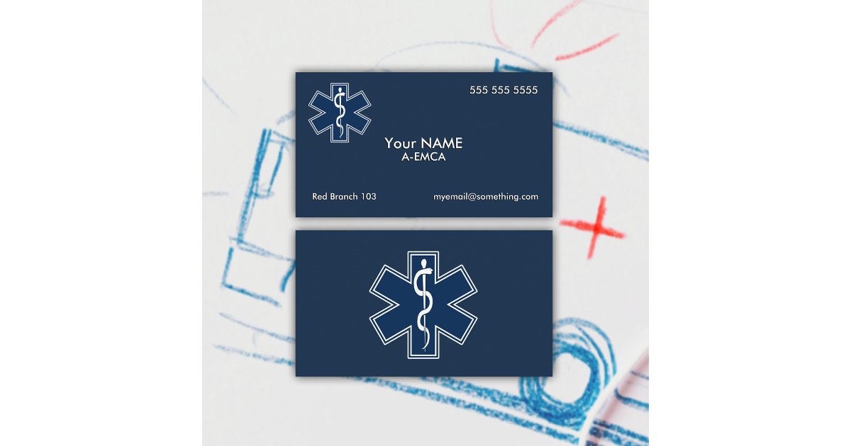 Paramedic EMT EMS Dark Business Card | Zazzle
