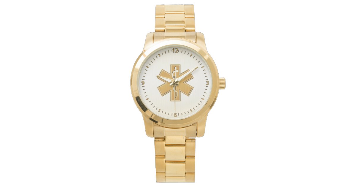 Paramedic EMT EMS Gold Watch | Zazzle