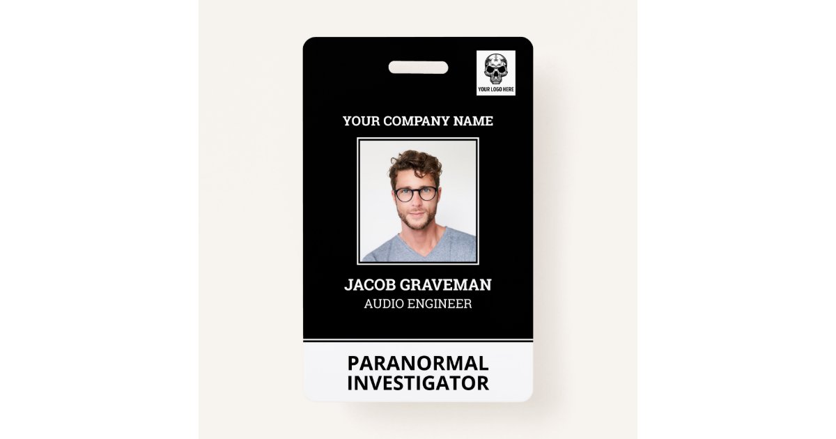Paranormal Investigator Employee Photo ID Name Tag ID Badge | Zazzle