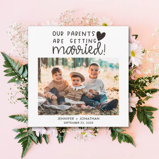 Parents getting married children photo save date announcement | Zazzle
