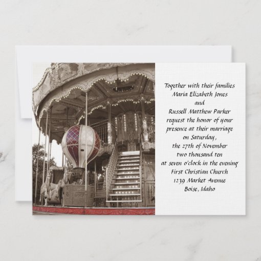 Paris Carousel Wedding Invitation | Zazzle