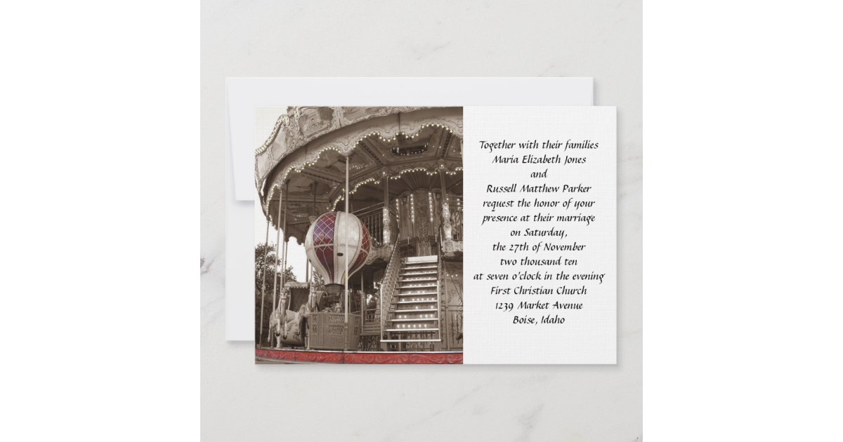 Paris Carousel Wedding Invitation | Zazzle
