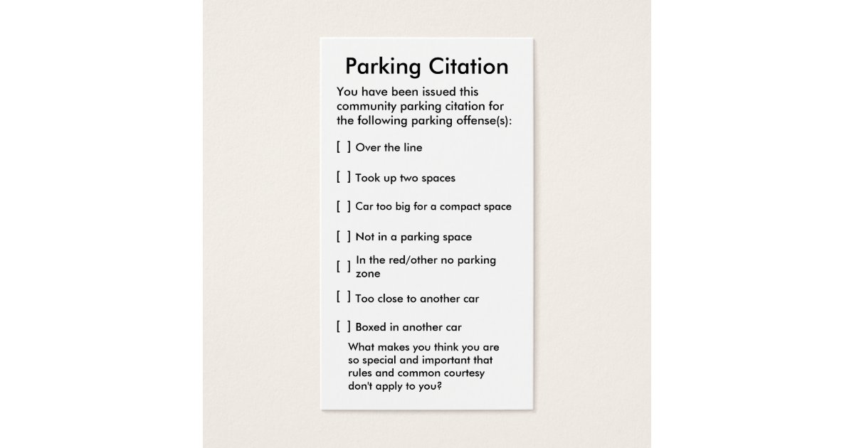 Parking Citation | Zazzle