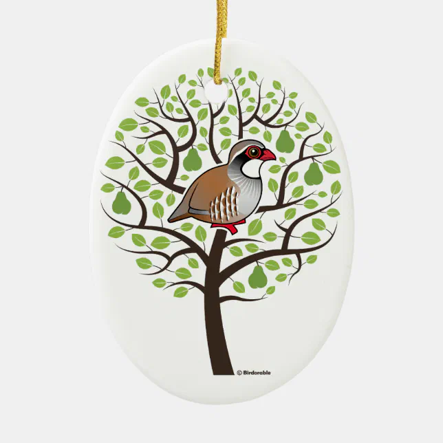 Partridge in a Pear Tree Ceramic Tree Decoration | Zazzle