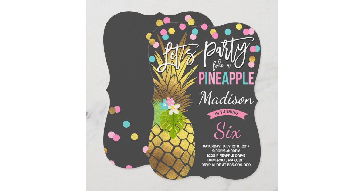 Party Like A Pineapple Birthday Invitation | Zazzle