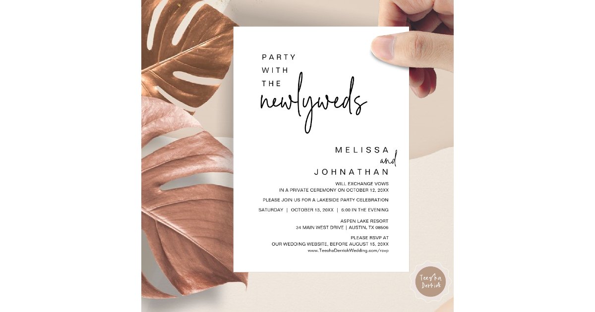 Party With The Newlyweds, Wedding Dinner Invitation | Zazzle