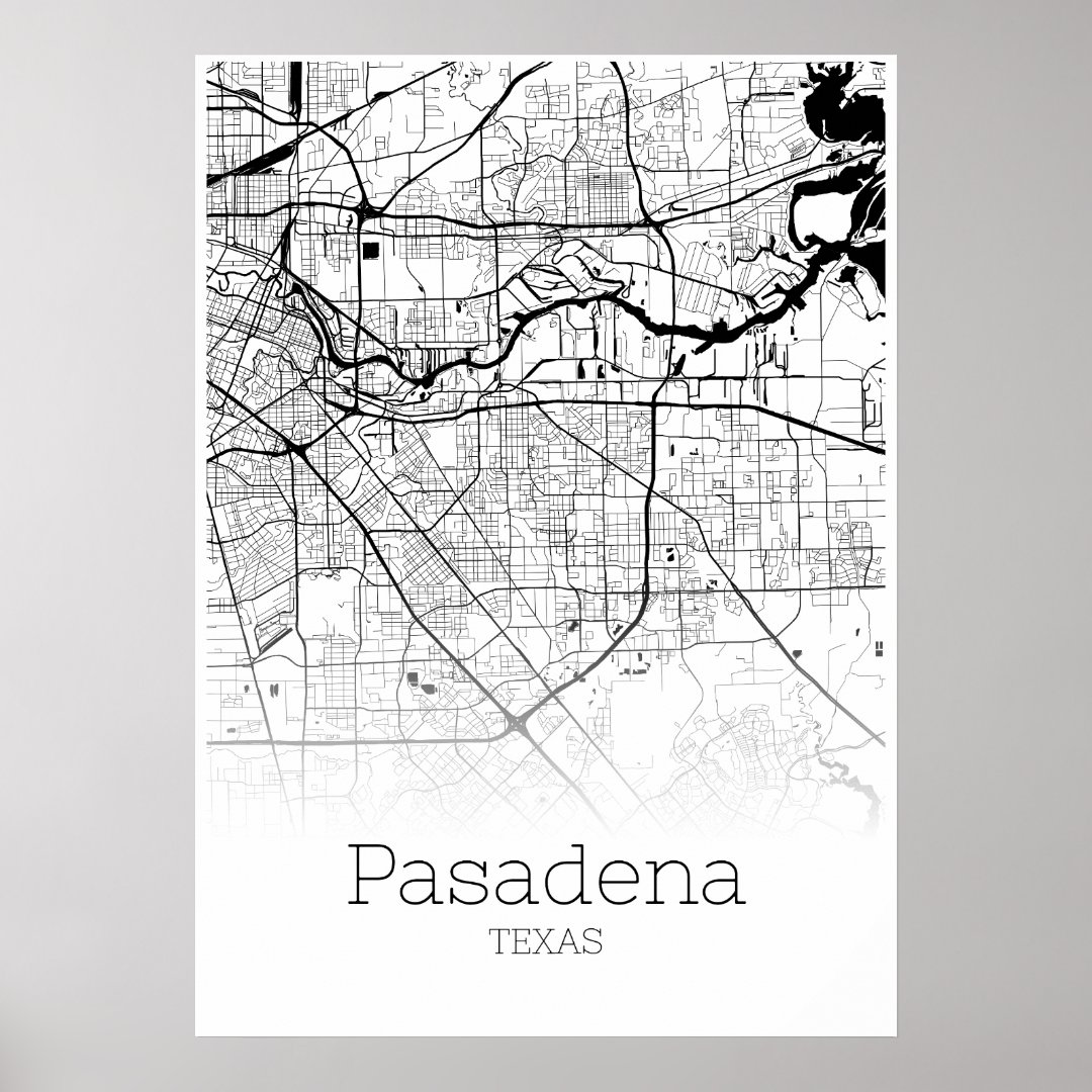 Pasadena Map - Texas - City Map Poster | Zazzle