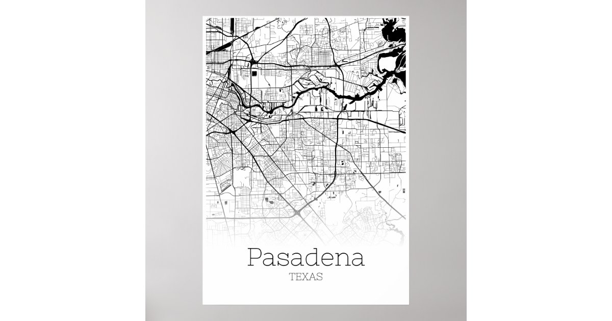 Pasadena Map - Texas - City Map Poster | Zazzle