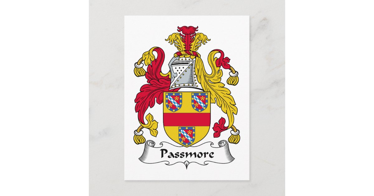 Passmore Family Crest Postcard | Zazzle