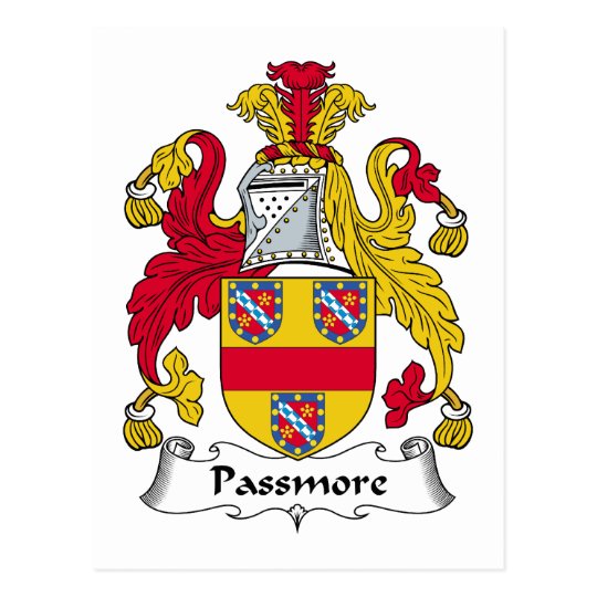 Passmore Family Crest Postcard | Zazzle.co.uk