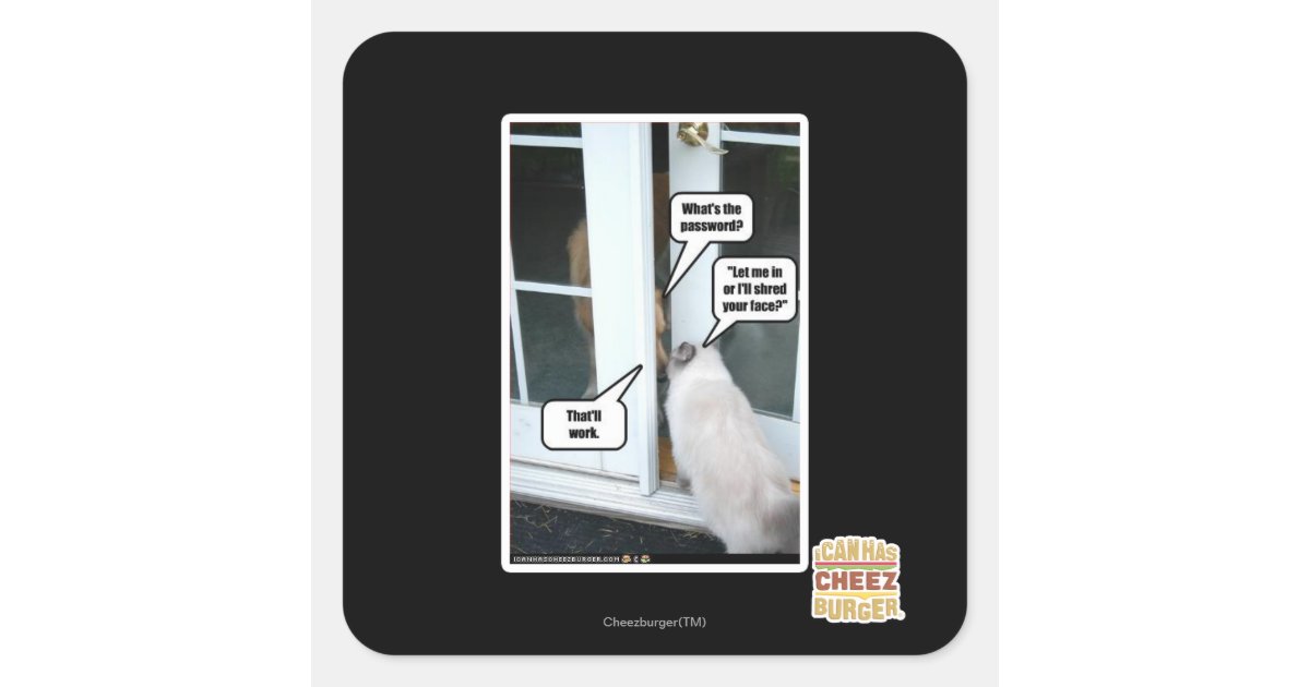 Password Please Square Sticker | Zazzle