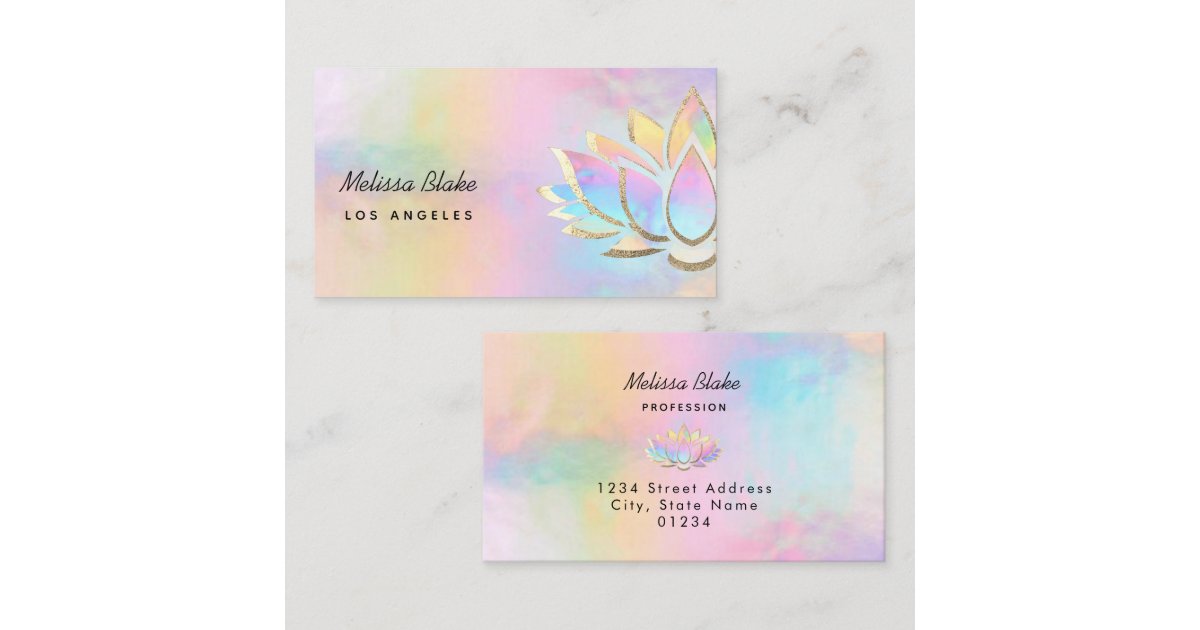 pastel lotus design business card | Zazzle