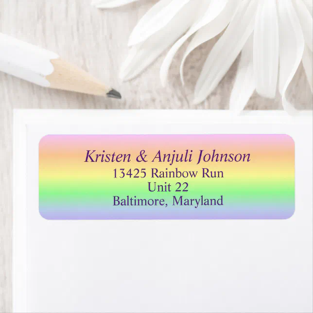 Pastel Rainbow Address Labels | Zazzle