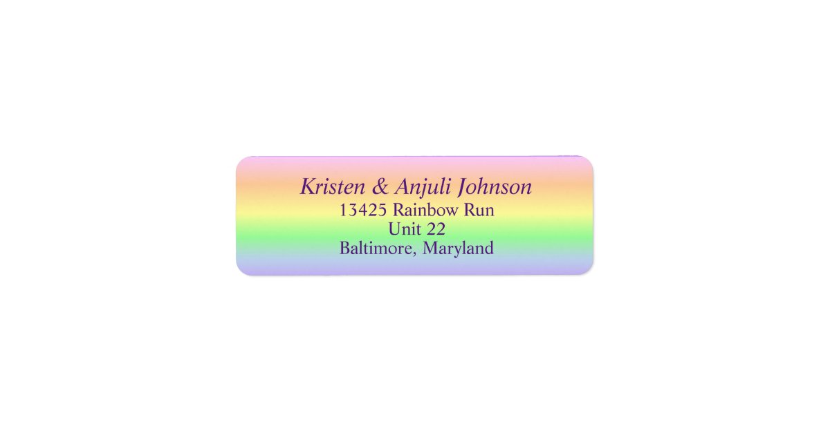 Pastel Rainbow Address Labels | Zazzle