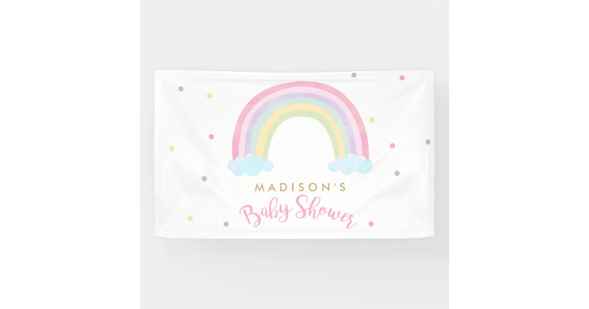 Pastel Rainbow Baby Shower Welcome Banner | Zazzle