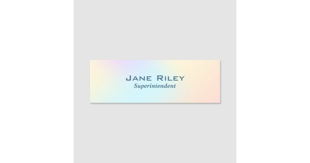 pastel rainbow gradient name tag | Zazzle