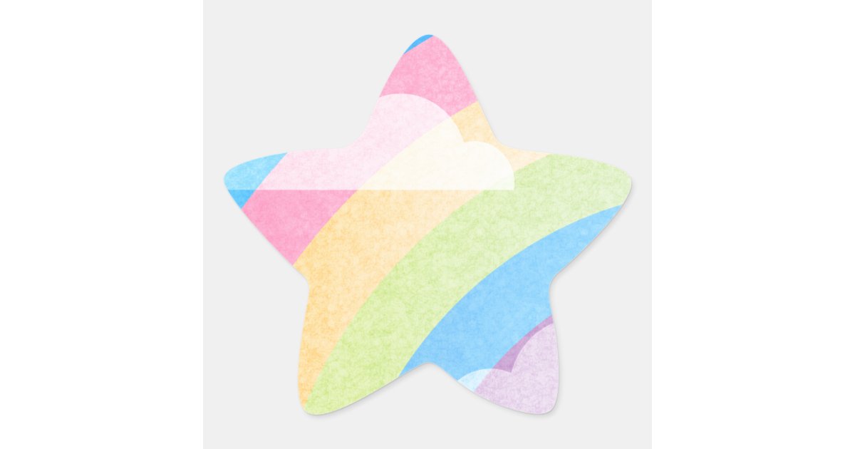 Pastel Rainbow Star Sticker | Zazzle
