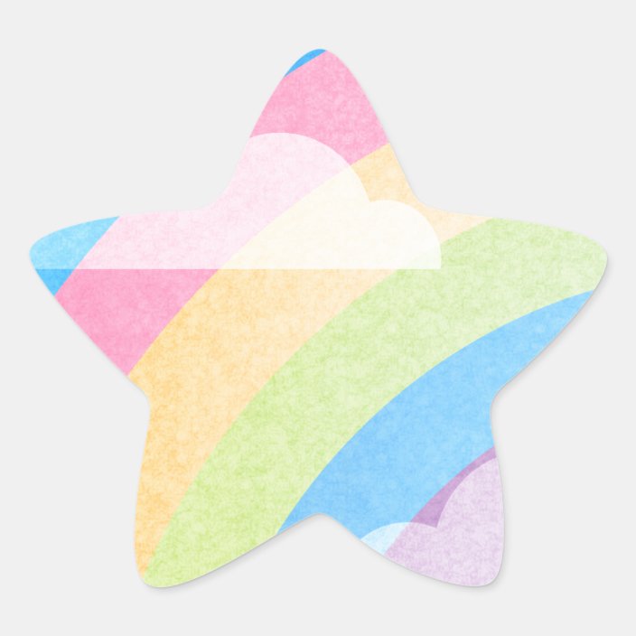 Pastel Rainbow Star Sticker | Zazzle.co.uk