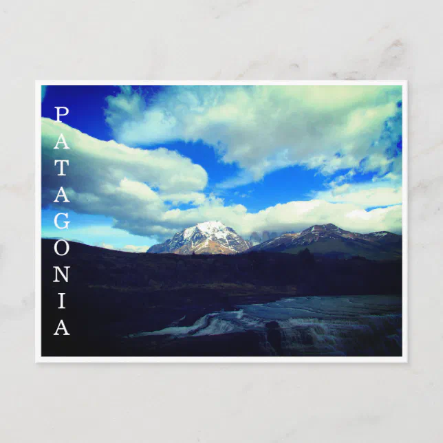 patagonia waterfall postcard | Zazzle